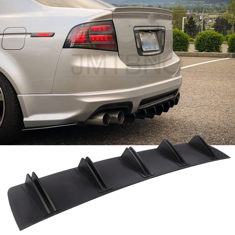 For Acura TL ILX TSX Rear Diffuser 5 Shark Fins Bumper Lip Splitter ...