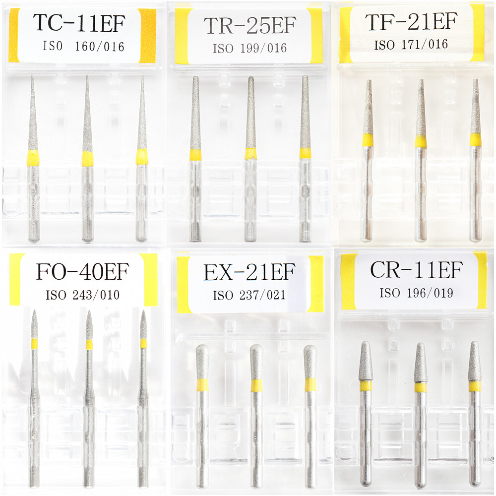 5 Packs Dental Diamond Bur High Speed Handpiece Extra Fine DIA Drill ...
