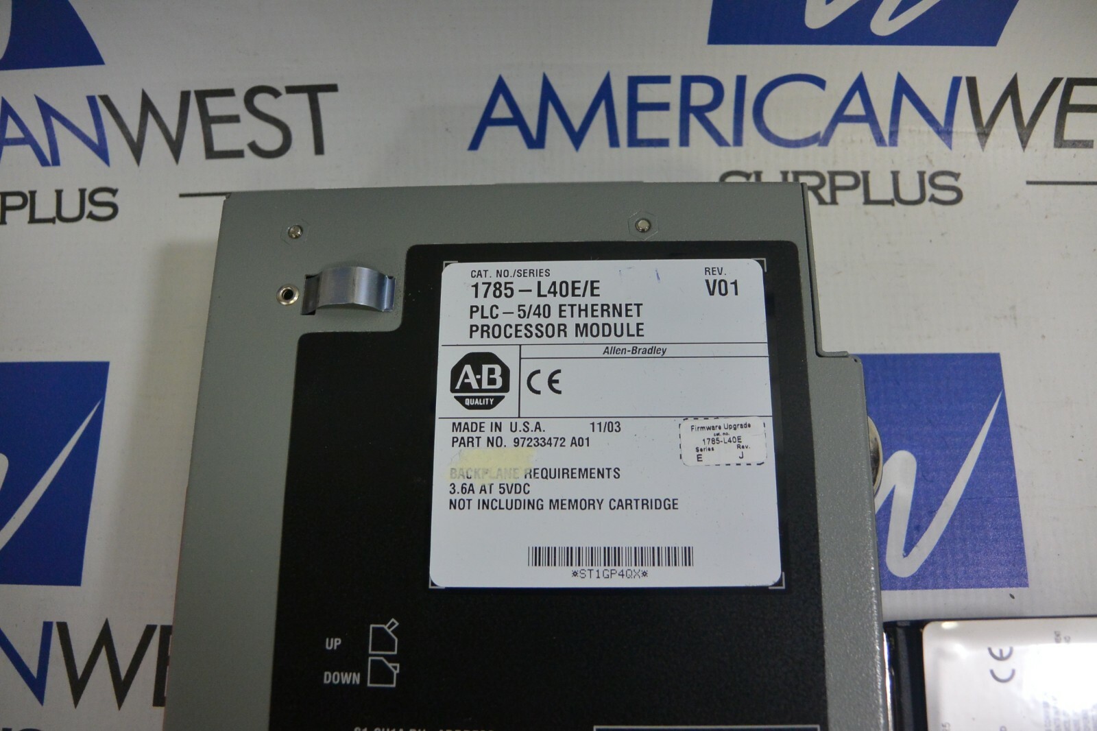 1785-L40E/E Allen Bradley PLC 5 Processor Ethernet Rev V01 ser E FW J ...