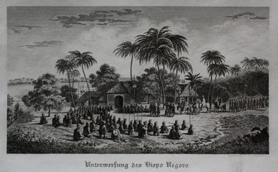 1830 Diponegoro Java Dutch Empire submission Stahlstich steel engraving ...