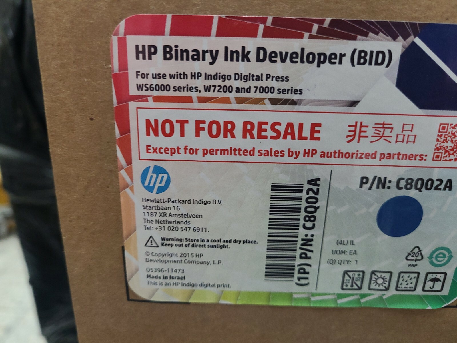 HP Indigo C8Q02A Binary Ink Developer (BID) for ws6000/w7200/7000 ...