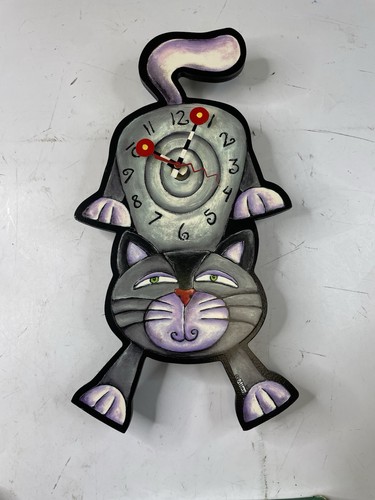 Allen Design Studio Wall Clock Cat Collectible Modern Tested & Working ...