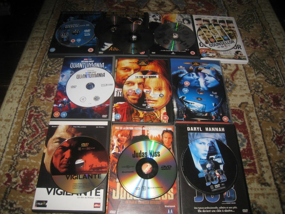 JOB LOT OF 10 USED DVD'S INC ANT-MAN & THE WASP QUANTUMANIA & THE TIE ...
