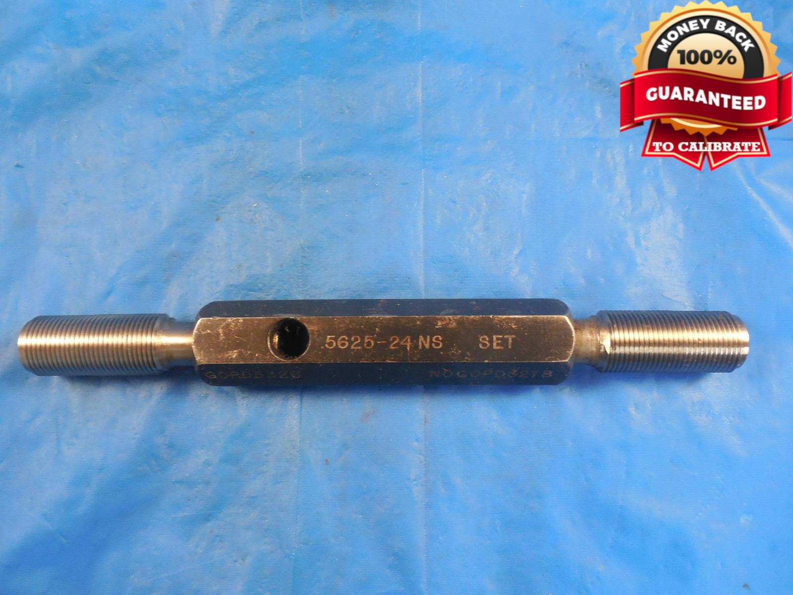 9/16 24 NS SET THREAD PLUG GAGE .5625 GO NO GO P.D.'S = .5326 & .5278 9 ...