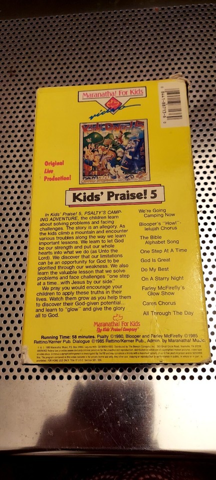 VHS Kids Praise 5 VHS Tape Psalty’s Camping Adventure Count It All Joy ...