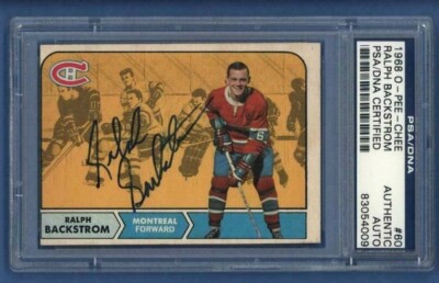 1968-69 OPC #60 RALPH BACKSTROM PSA/DNA Certified AUTOGRAPH Montreal ...