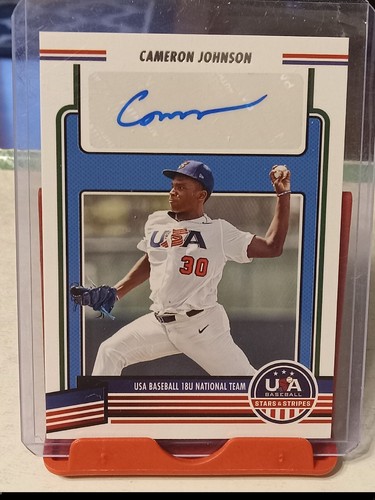 CAMERON JOHNSON 2023 USA Baseball Stars & Stripes AUTOGRAPH Baseball ...
