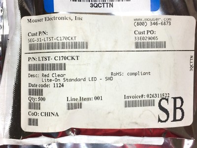 LTST-C170CKT LITE ON LED RED CLEAR 0805 SMD 50 PIECES | eBay