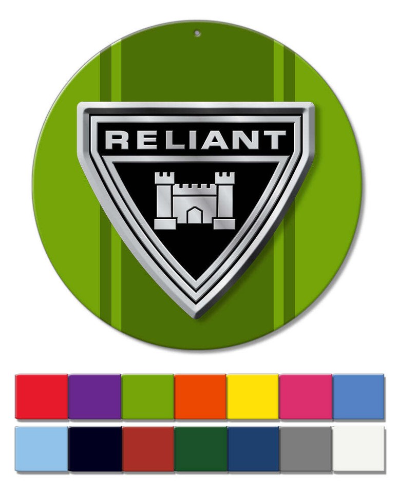 Reliant Emblem Round Aluminum Sign - 14 colors - Made in the USA ...
