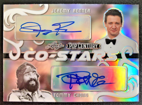 JEREMY RENNER & TOMMY CHONG 2020 POP CENTURY AUTOGRAPH CARD 8/15 SILVER ...