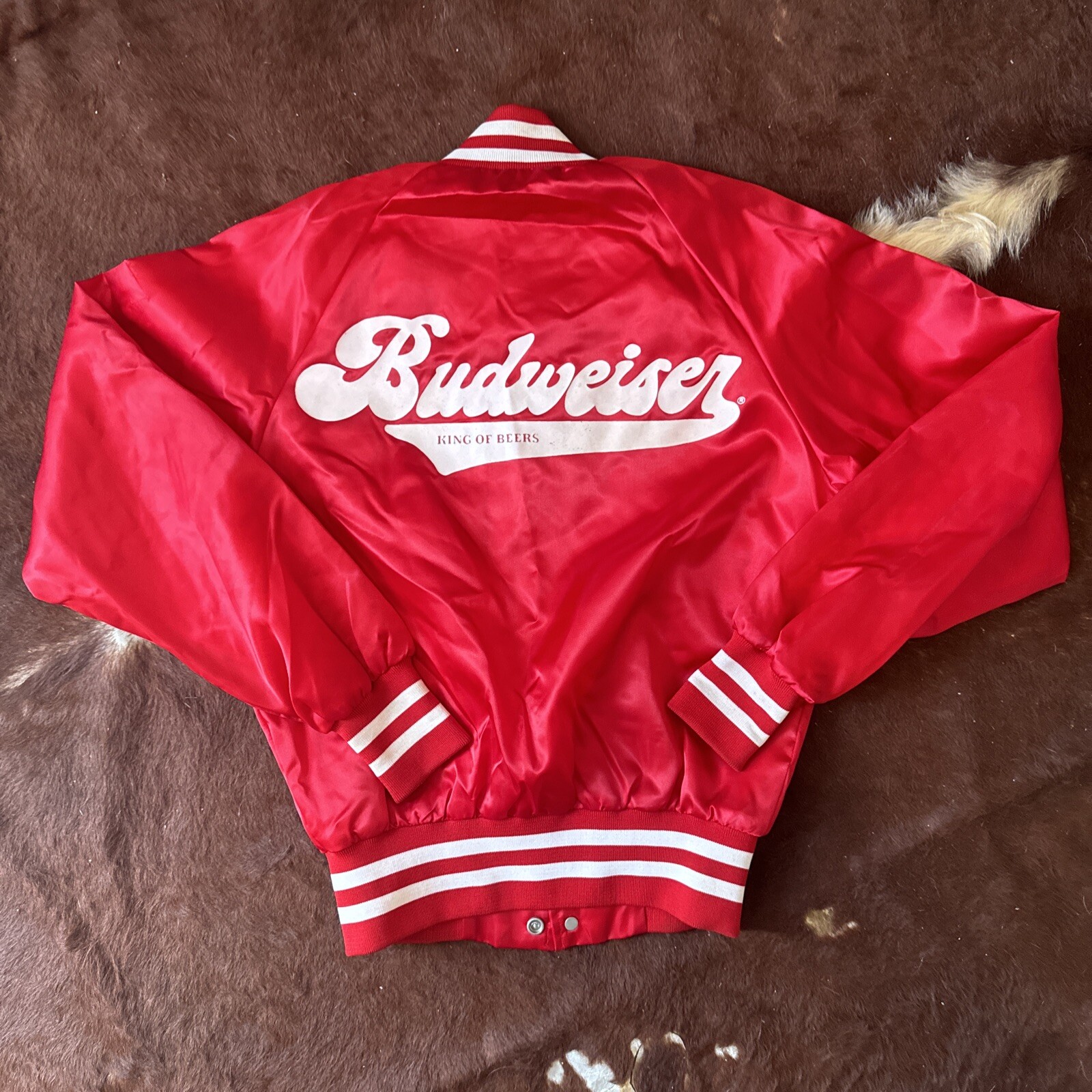 Vintage Budweiser Jacket Satin Bomber King Of Beers S… - Gem