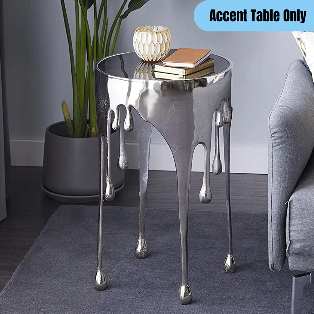 Sculpture Glass Top Accent Tables
