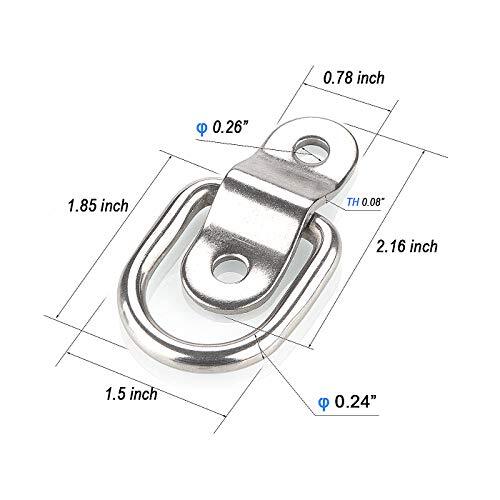12 Pack Tie Down Rings with Mounting Bracket, Heavy Duty Stainless ...