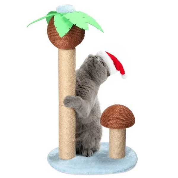 Coconut palm tree cat scratch stakes, cat scratch toys, natural jute ...