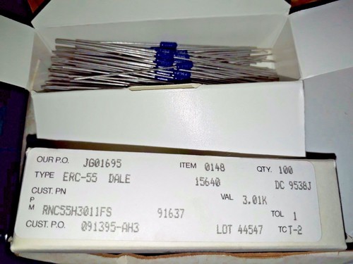 25pcs DALE RNC55H3011FS 3k01 3.01K 1% EXTREMELY HI-END AUDIO RESISTORS ...