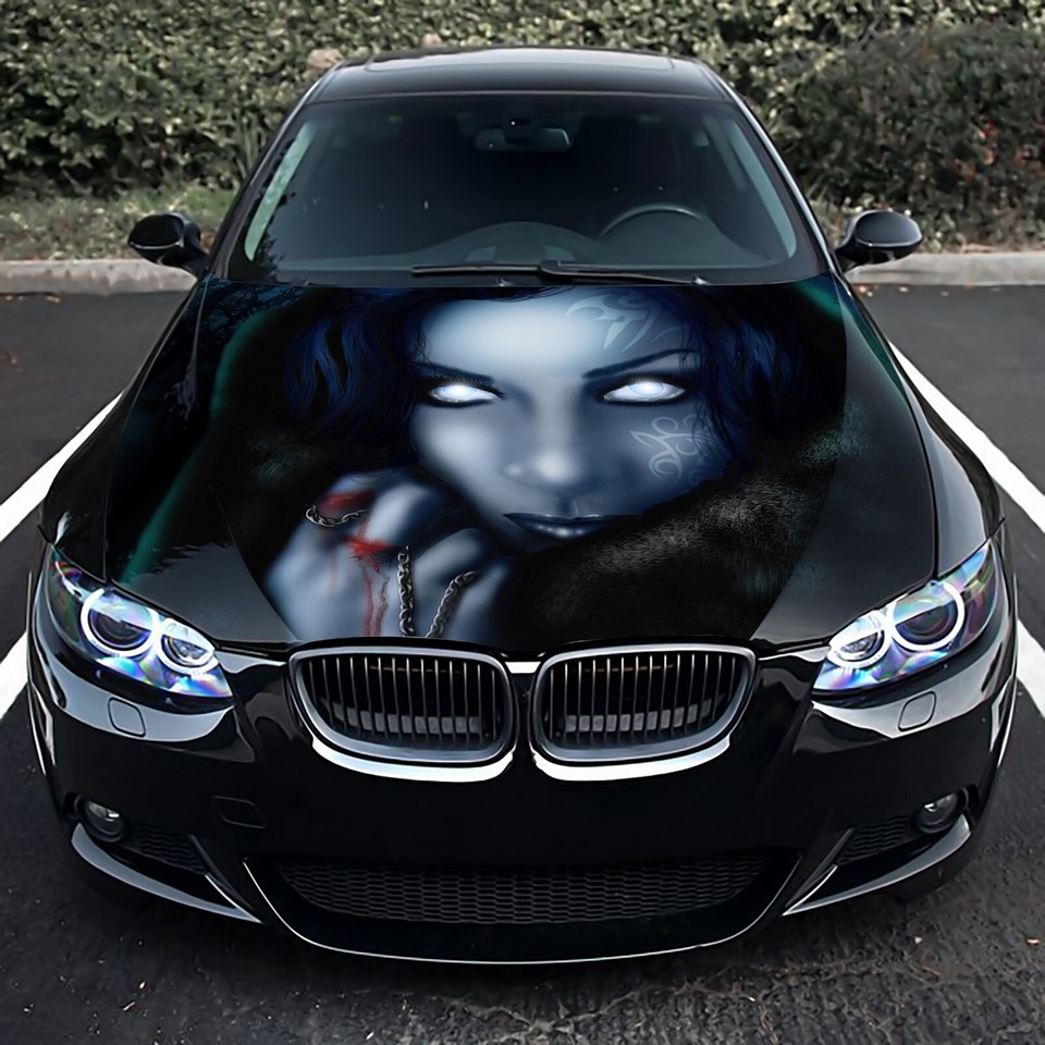 Vampire Girl Car Hood Wrap Decal Vinyl Sticker Full Color Graphic Fit ...