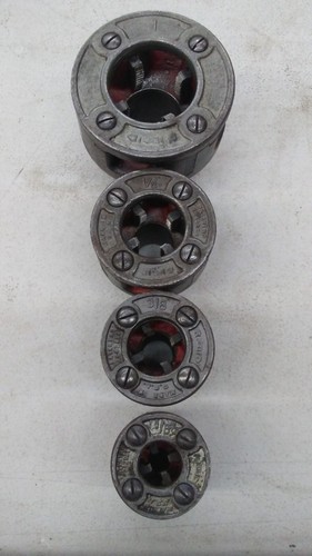 RIDGID SET OF 4 PC's (4) O-R DROP HEAD DIES 1" - 1/2" - 3/8" - 1/8" K ...