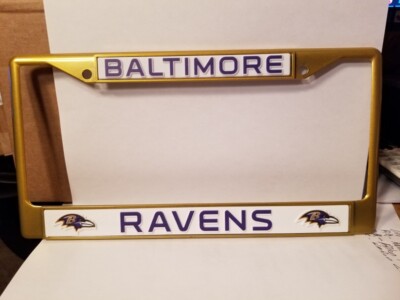 NFL Baltimore Ravens Gold Colored Chrome License Plate Frame | eBay