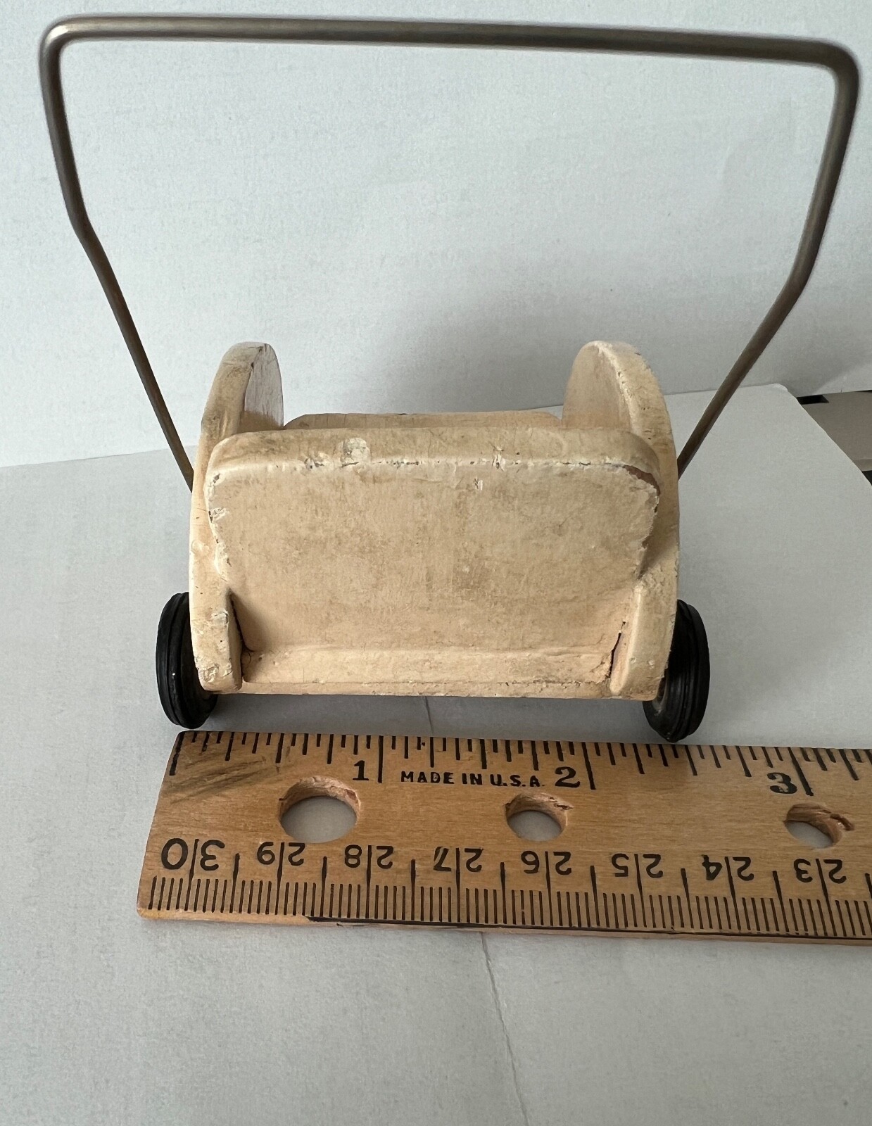 VINTAGE GERMAN WICKER/WOOD ITEMS FOR CACO DOLLS[1] STROLLER [1] PRAM [1 ...