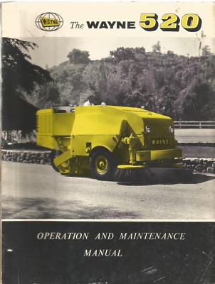 Wayne 520 Street Sweeper Operation Maintenance Manual | eBay