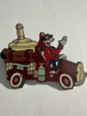 Disney Fire Fighter Goofy Driving Fire Engine Pin (B4) | eBay