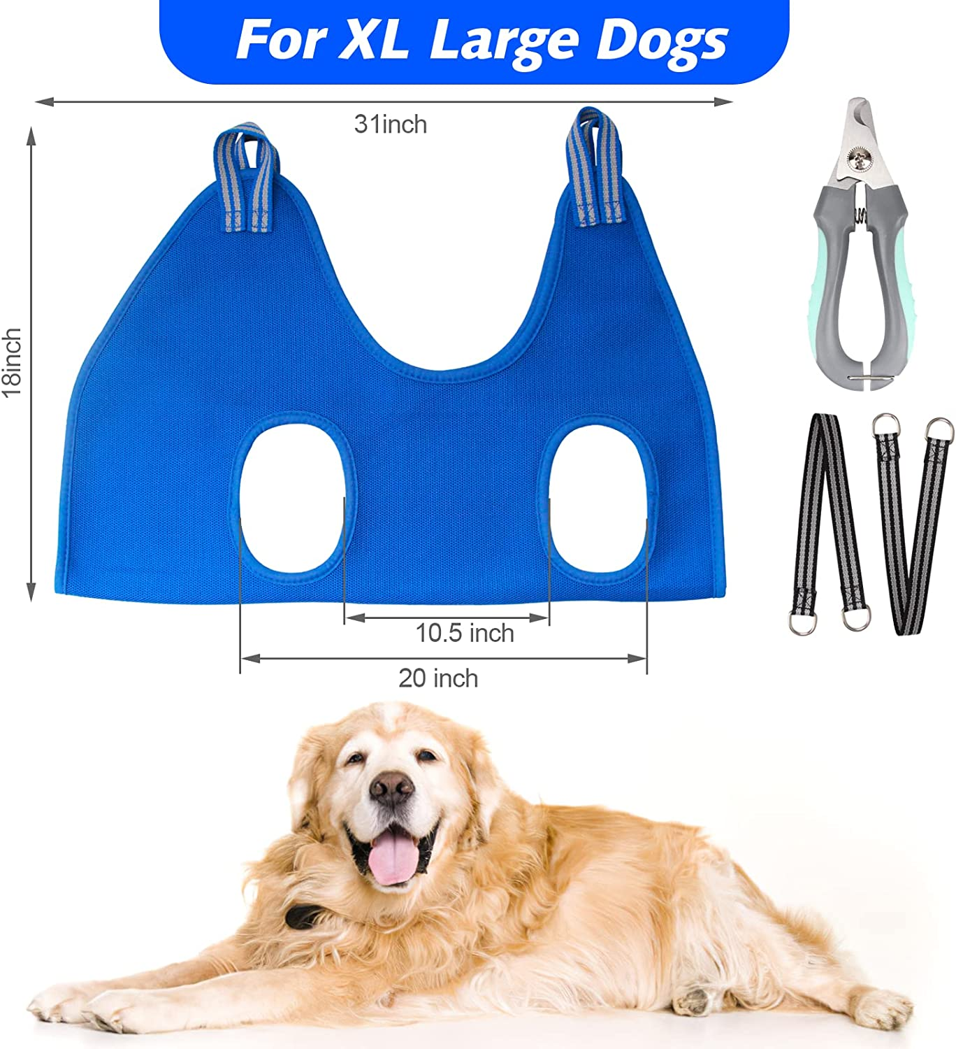 Pet Grooming Hammock for XL Large Dogs X-Large 80LB, Blue | eBay