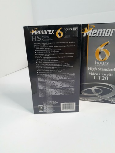 2x Memorex VHS 6 Hours SLP/ELP High Standard T-120. Brand New! | eBay
