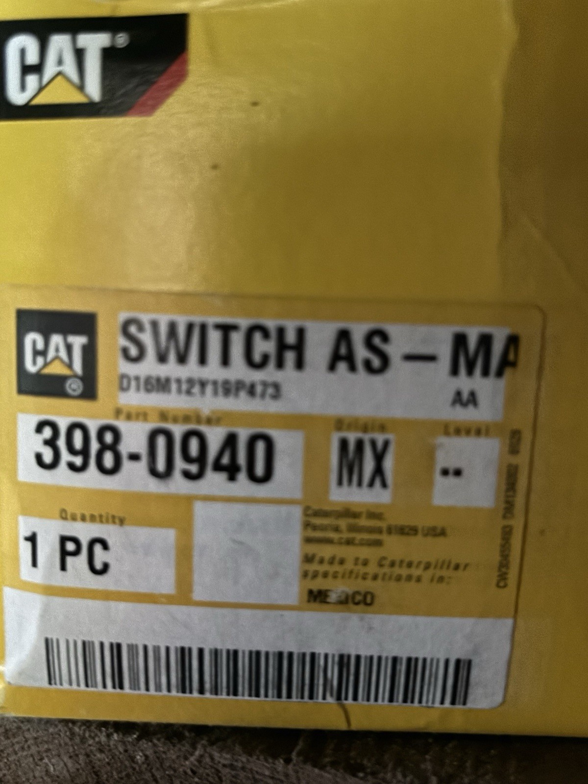 NOS Caterpillar CAT-Brand, Magnetic Switch/ Solenoid, 398-0940, 24v | eBay