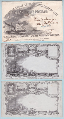 Great Britain QV 4x Ocean Penny Postage Ackerman Propaganda Envelopes ...
