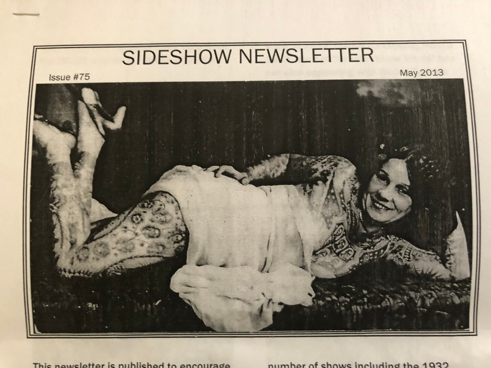 Sideshow TATTOOED LADY "VIOLA" Tattoo Queen - Sideshow Newsletter 2013 ...