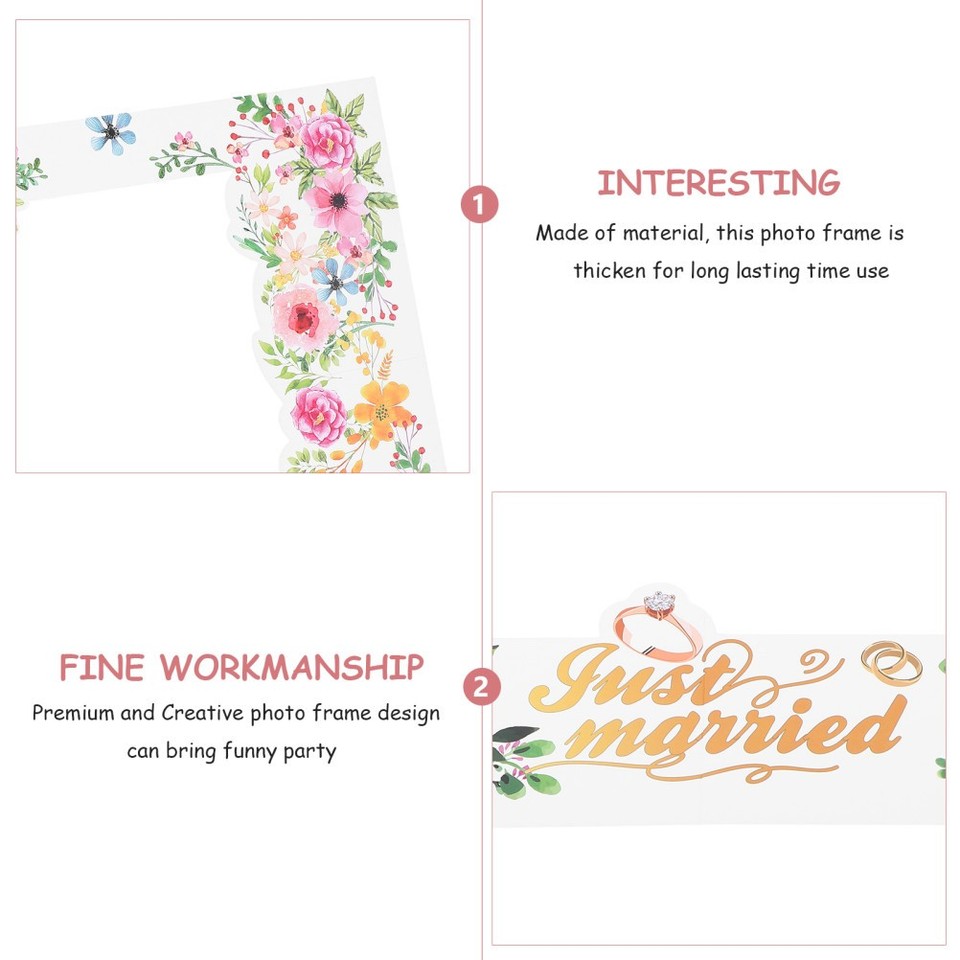 Exquisite Floral Printing Paper Photo Frame Romantic Photo Booth Props ...