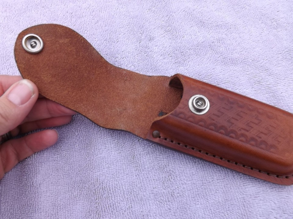 CASE XX LEATHER FLAP SHEATH BASKETWEAVE FOR SHARKTOOTH KNIFE NEVER USED ...