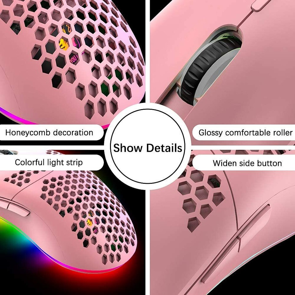 ZIYOULANG M1 65G Lightweight Wired Gaming Mouse RGB Programmable For PC ...