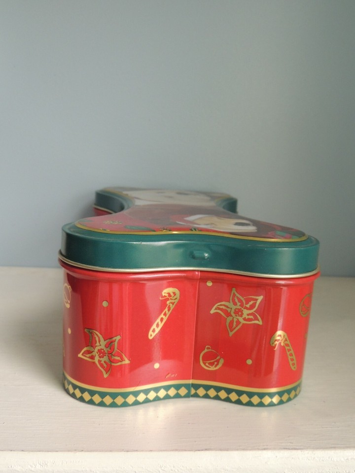 Tin Box Company Dog Bone Shaped Christmas Tin Dog Tin Labs Dog Treat ...