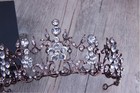 Antique Copper Flower Crystal Wedding Queen Princess Prom Crown Tiara ...