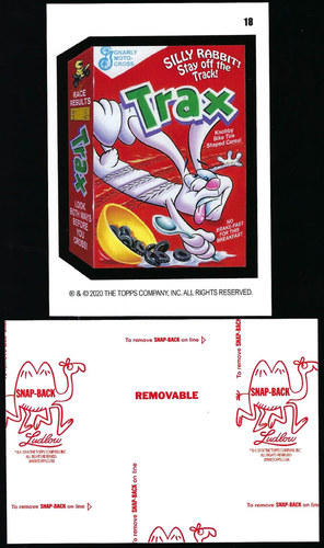 2020 Wacky Packages August Week 4 Ludlow back TRAX #18 Trix Cereal ...
