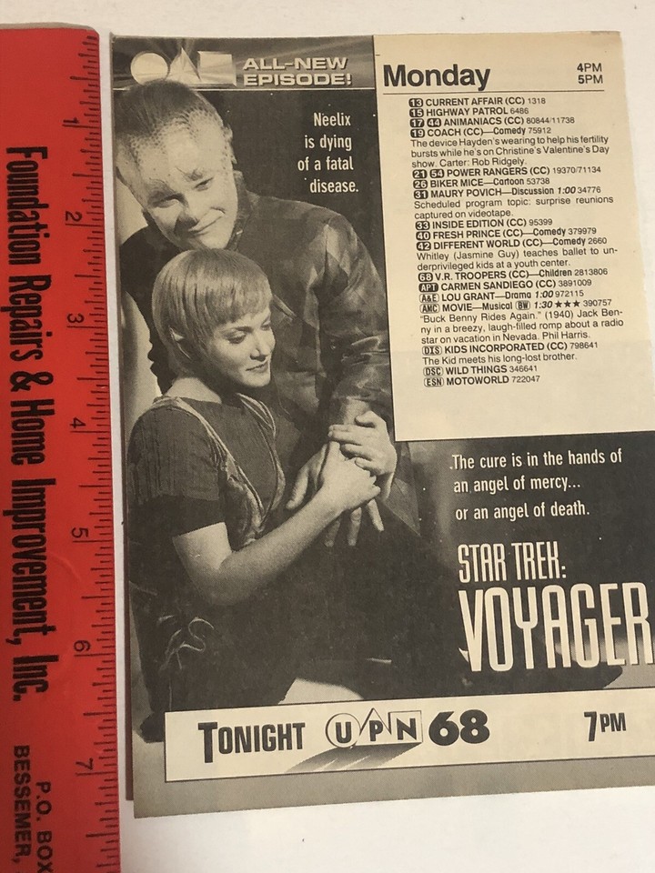 Star Trek Voyager Vintage Tv Guide Print Ad Jennifer Lien Ethan ...