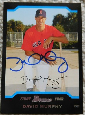David Murphy Auto Autographed Signed 2004 Bowman RC Card Rangers Red ...