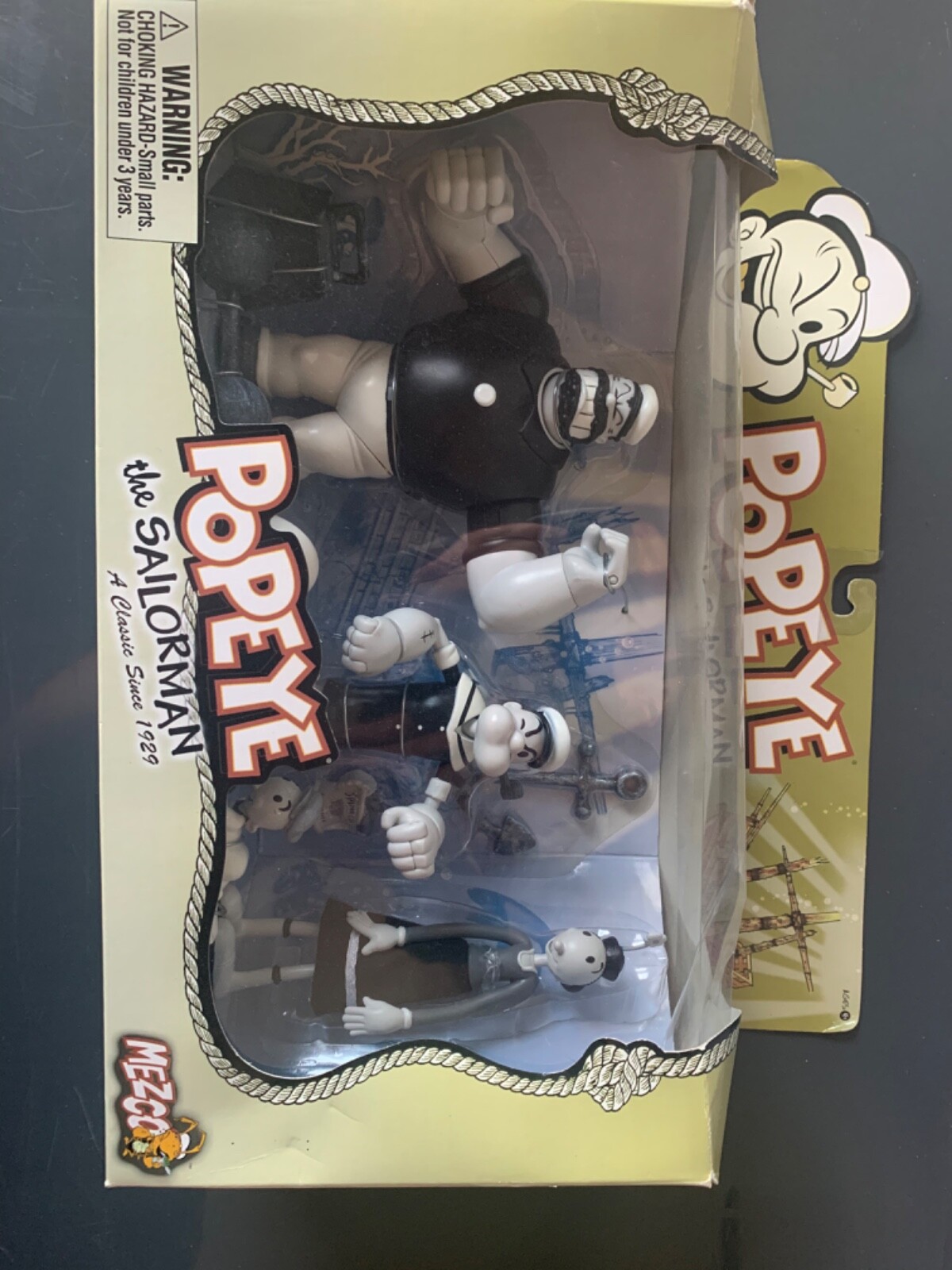 Mezco POPEYE, BLUTO and OLIVE OYL Black & White Action Figures Set 2002 ...