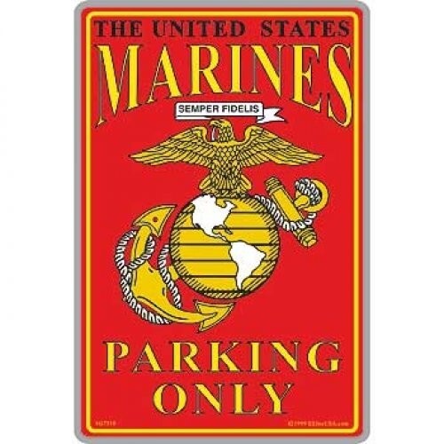 Marines Parking Only Sign- 8"x12" US Marine Corps Metal USMC Sign- Made ...
