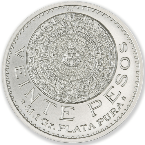 Mexiko 20 Pesos Veinte 1 Unze 999 Silber Reine Runde Medaille Onza NEU ...