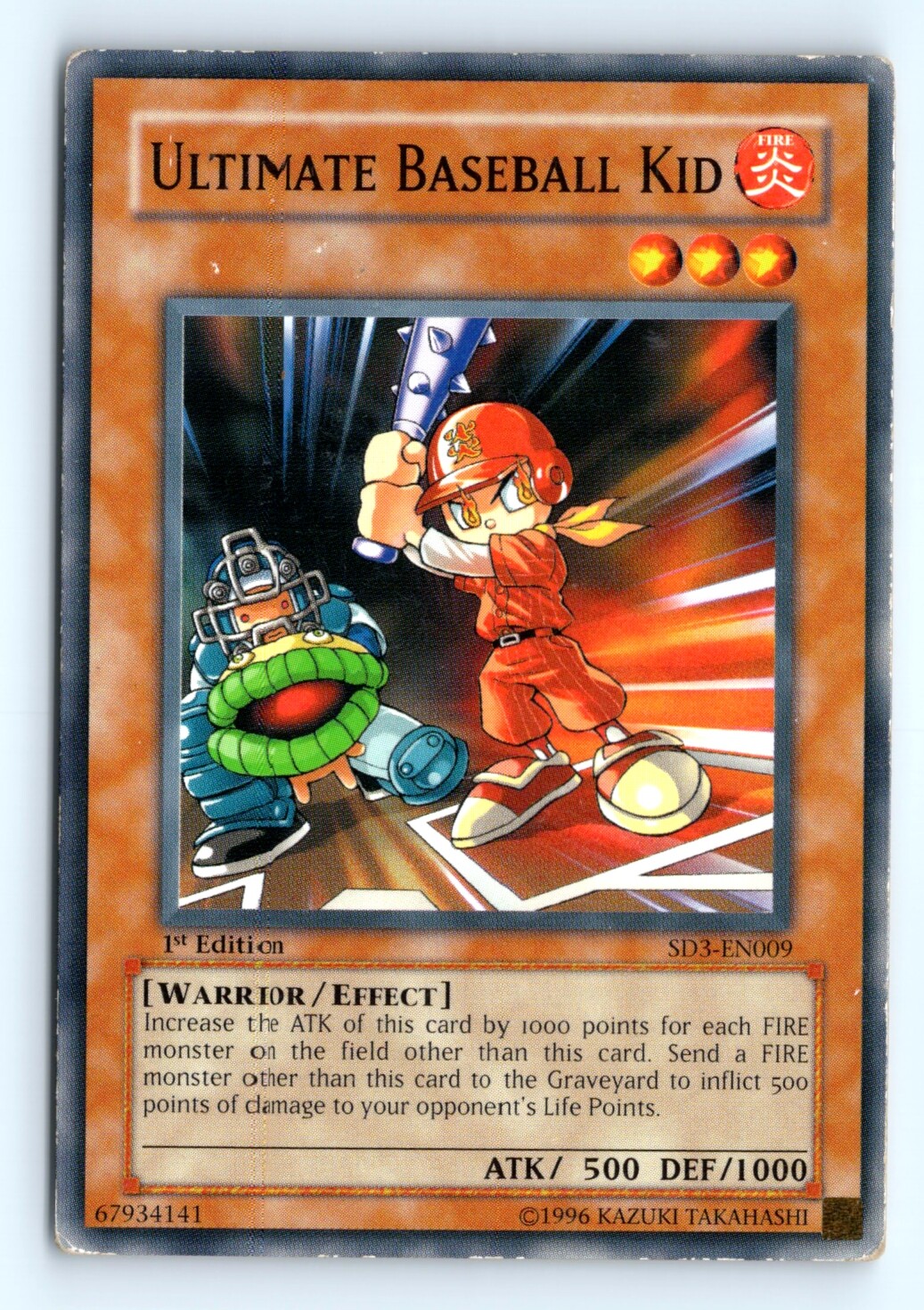 Yu-Gi-Uh Ultimate Baseball Kid #SD3-EN009 Blaze of Destruction tcg LP ...