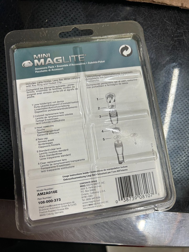New Genuine Mag-Lite Flashlight AA Accessory Kit w/ Colored Lenses Clip ...