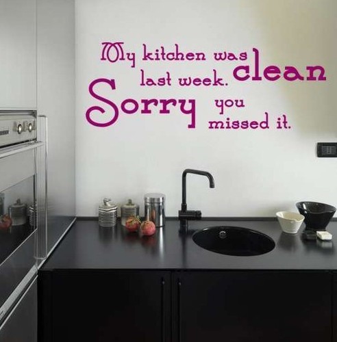 KITCHEN HOME WALL QUOTE VINYL STICKER ART DECAL STENCIL MURAL GRAPHIC ...