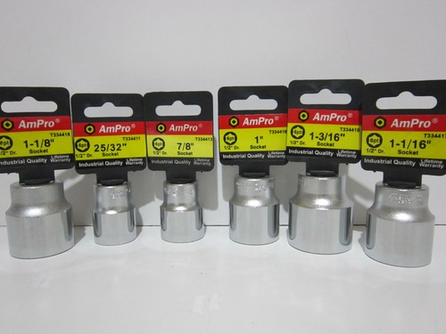 AMPRO SOCKETS. 1/2" DRIVE. SIZES 25/32" - 1-3/16" | eBay Australia