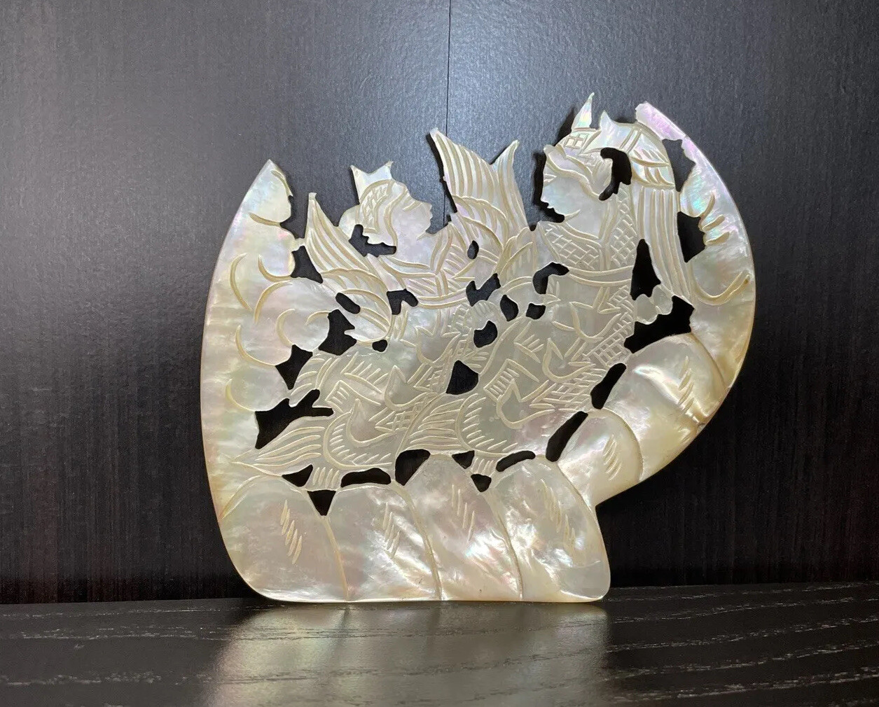 Vintage Hand Carved Mother of Pearl Plaque With Two Women Dancing | eBay