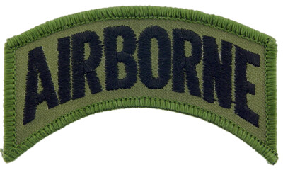 ARMY TAB "AIRBORNE" (SUBDUED) Embroidered Shoulder Patch 3-3/8" X 1-1/2 ...