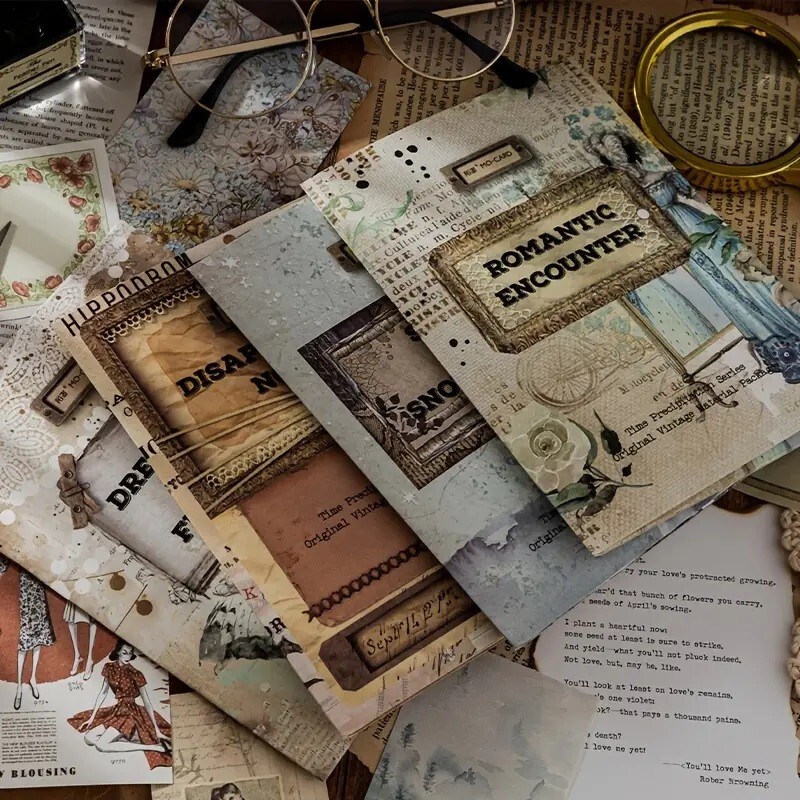 30/pk FLOWERS Vintage Scrapbook Kit Papers Stickers Diecuts Cutouts ...