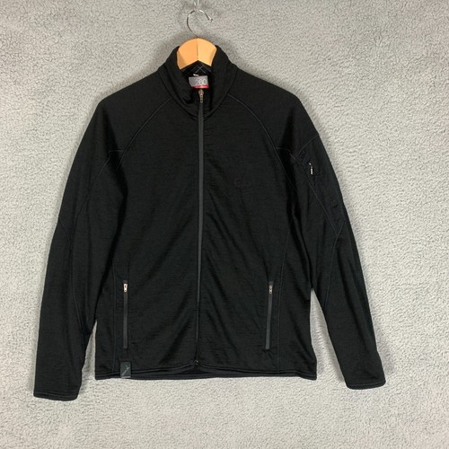 Icebreaker Merino Wool Sierra Jacket Mens Large L Black Realfleece 260 ...