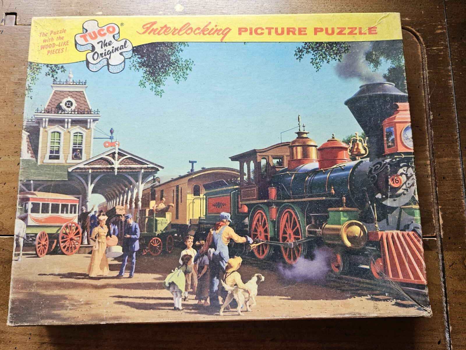 Tuco Interlock Picture Puzzle"In Days Gone By",350-400,Thick Pc.Train ...